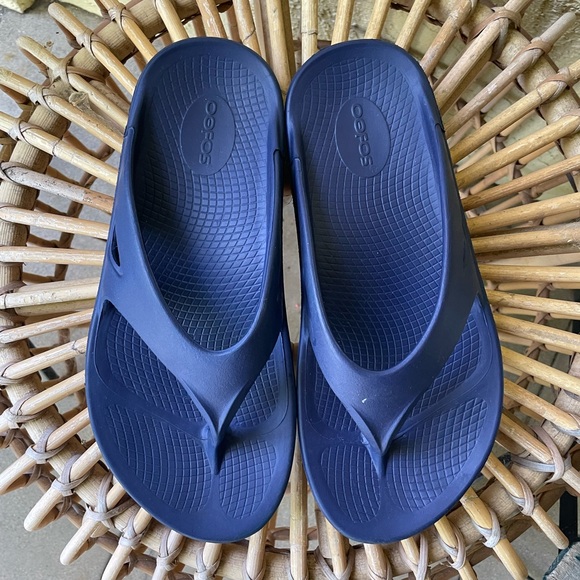 OOFOS | Shoes | Oofos Dark Blue Comfort Sandals | Poshmark